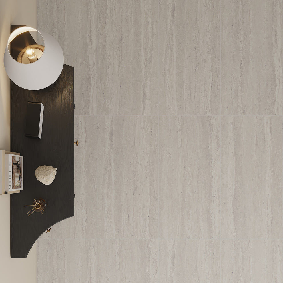 24" x 48" American Travertine Matte Porcelain Floor and Wall Tile ...