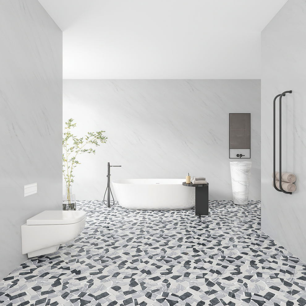 12” x 12” Marble Tumble Pebble Mosaic Tile – Giorbello