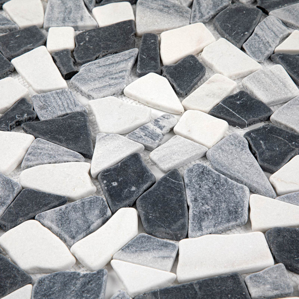 12” x 12” Marble Tumble Pebble Mosaic Tile – Giorbello